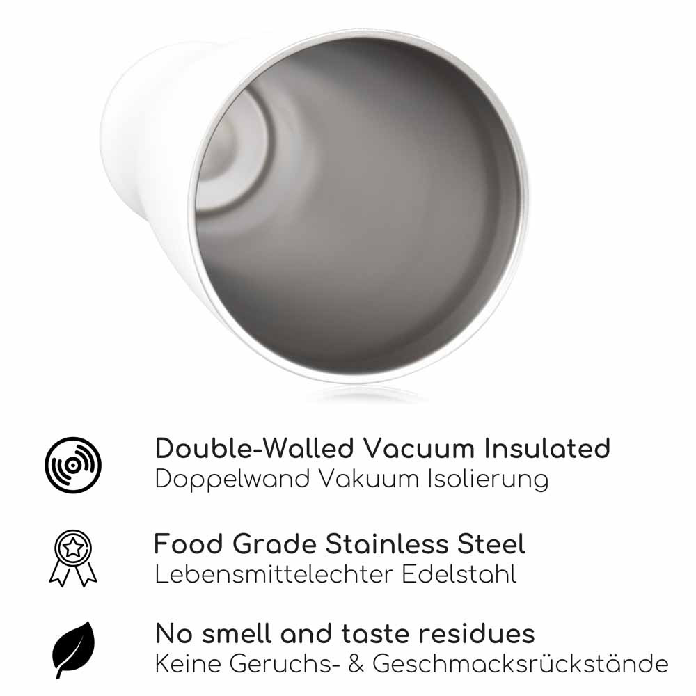 Weizenbierglas Edelstahl 500 ml | mit Kühlfunktion und Trinkdeckel