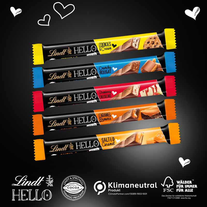 Schokoladen-Stick Lindt HELLO, Klimaneutral, FSC®