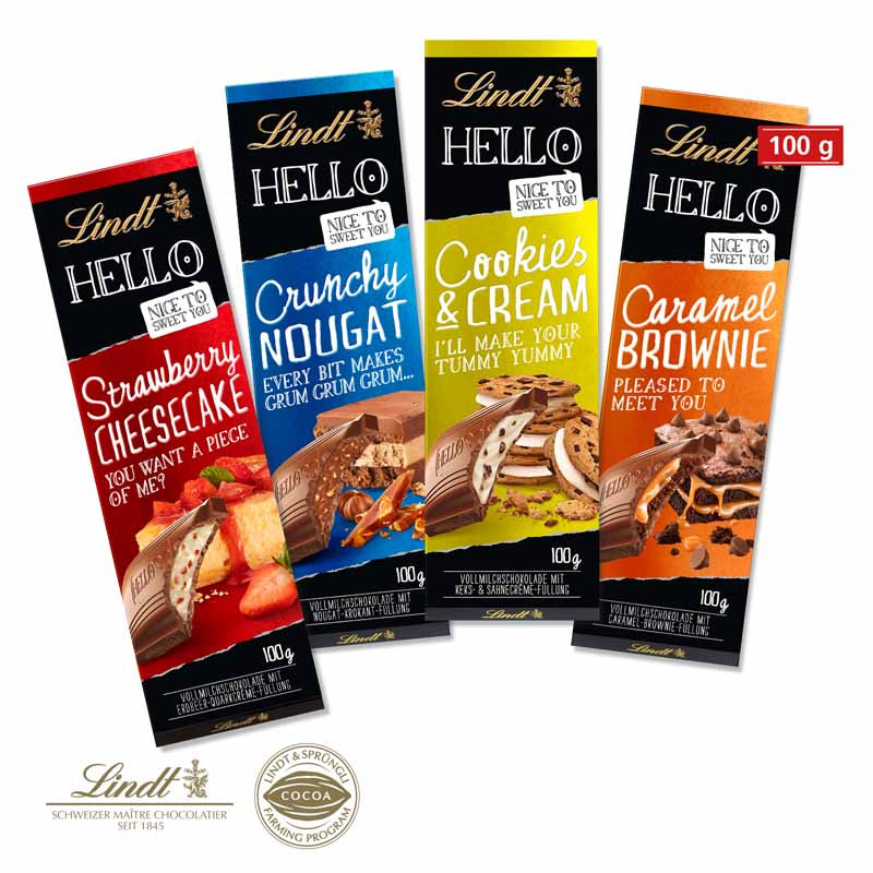 Schokolade von Lindt HELLO, Klimaneutral, FSC®