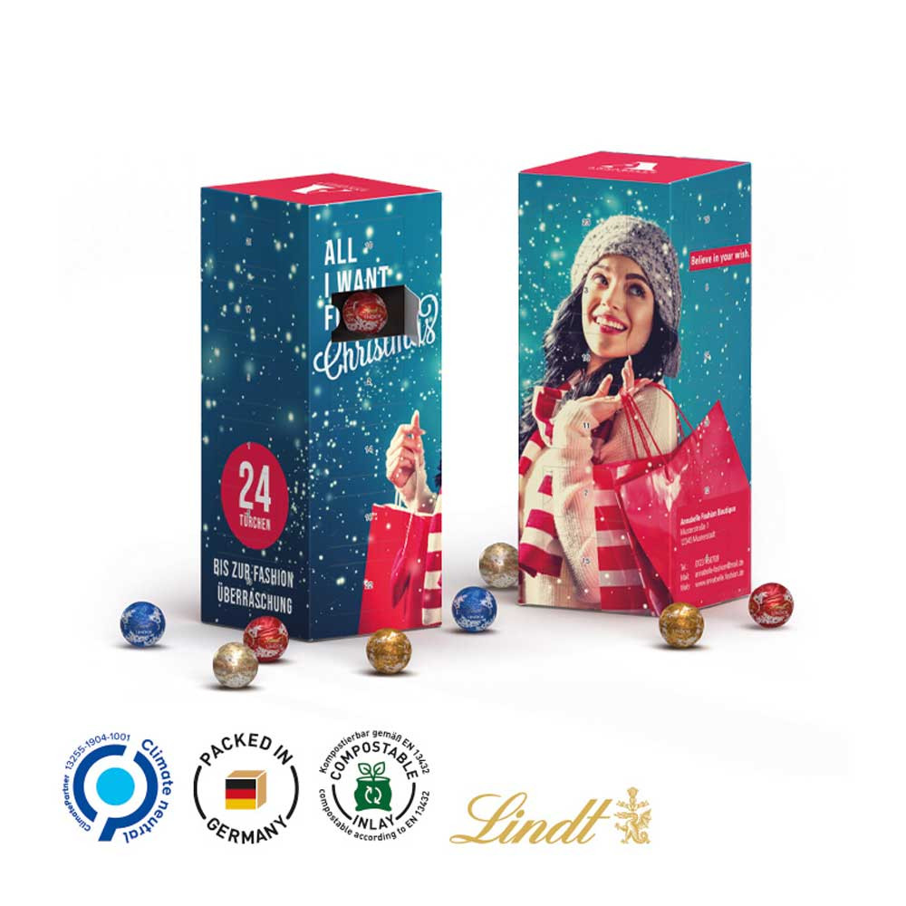 Minikugel Tower Adventskalender, Lindor Lindt Mini Kugeln