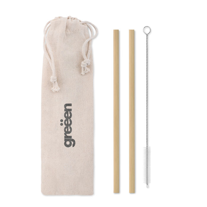 Bambus Trinkhalm-Set Natural Straw